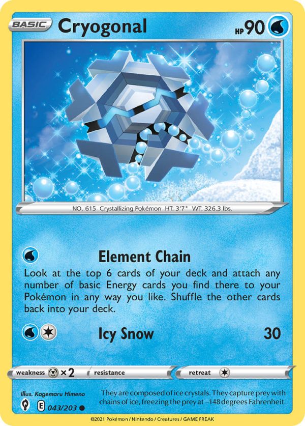Cryogonal 43/203 SWSH Evolving Skies Common Pokemon Card | Gogi ...