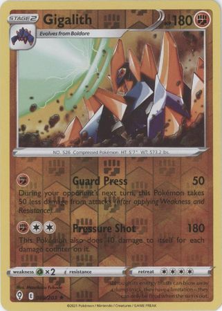 Gigalith 88/203 SWSH Evolving Skies Reverse Holo Rare Pokemon Card ...