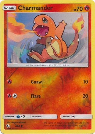 Charmander 7/68 S&M Hidden Fates Reverse Holo Common Pokemon Card ...