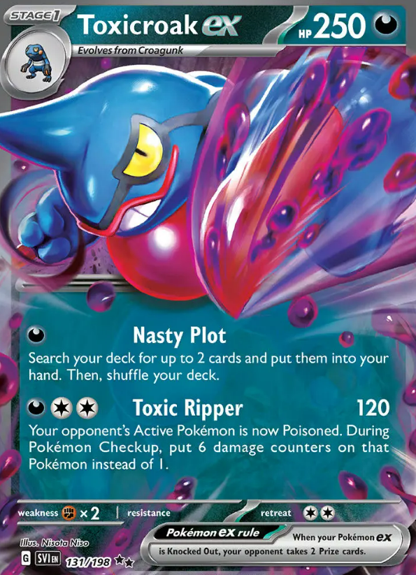 Toxicroak ex 131/198 Scarlet and Violet Base Set Holo Ultra Rare ...