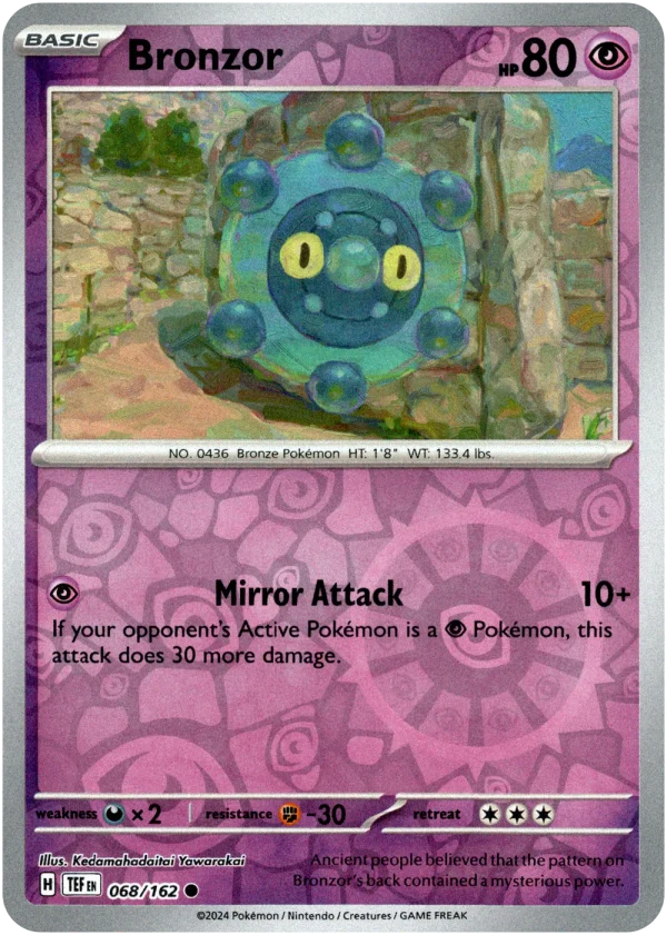 Bronzor 068/162 Scarlet and Violet Temporal Forces Reverse Holo Common ...