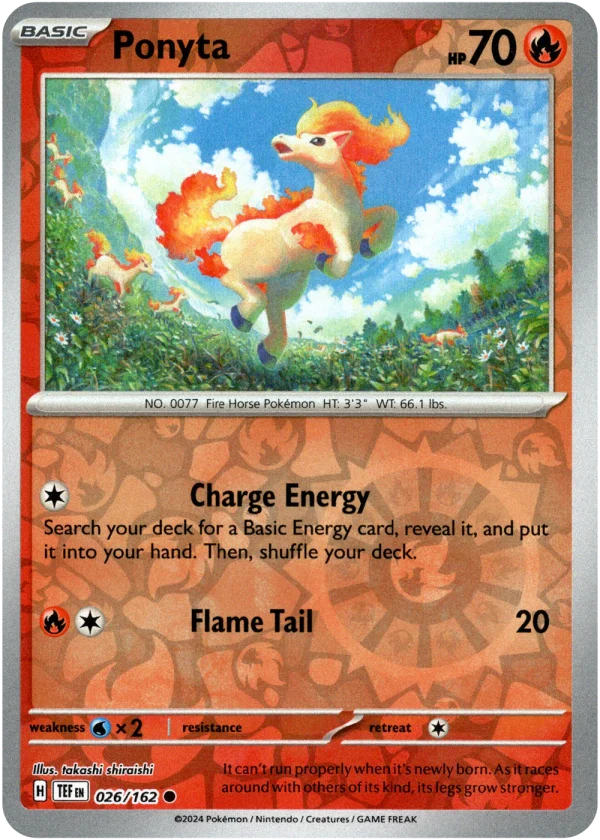 Ponyta 026/162 Scarlet and Violet Temporal Forces Reverse Holo Common ...