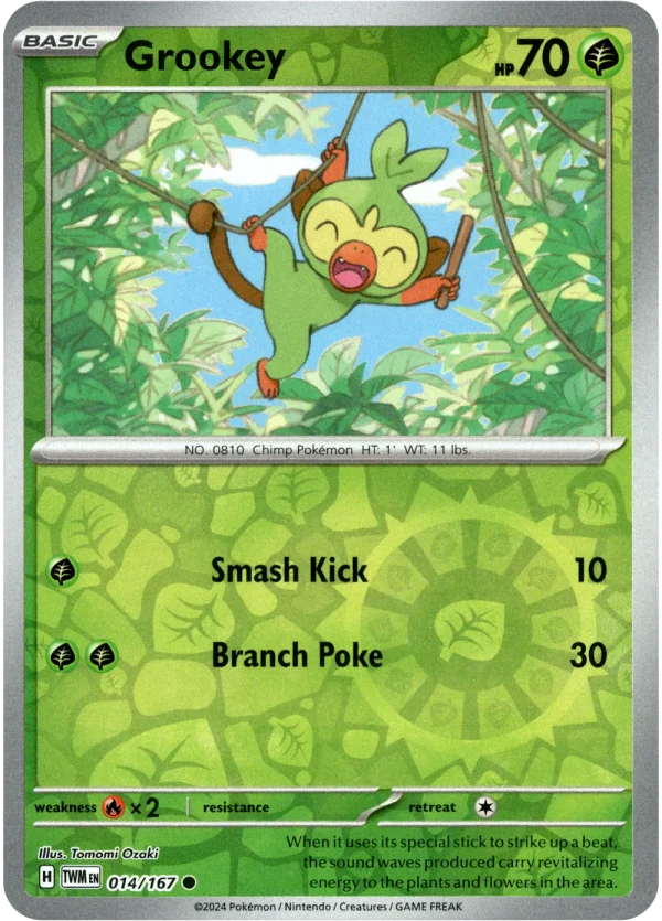 Grookey 014/167 Scarlet and Violet Twilight Masquerade Reverse Holo ...