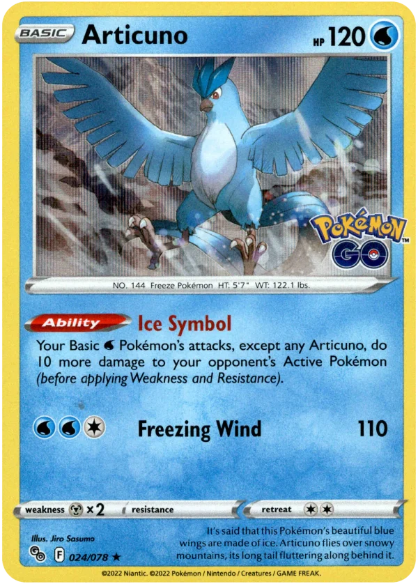 Articuno 024/078 SWSH Pokemon Go Holo Rare Pokemon Card | Gogi Collectables