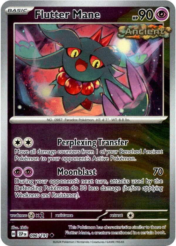 Flutter Mane 096/191 Scarlet and Violet Surging Sparks Reverse Holo ...