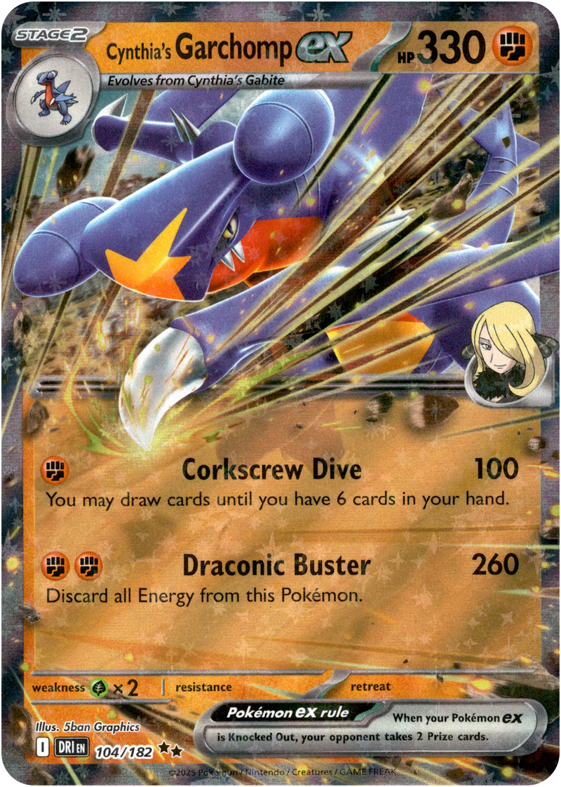 Cynthia’s Garchomp ex 104/182 Scarlet and Violet Destined Rivals Ultra ...