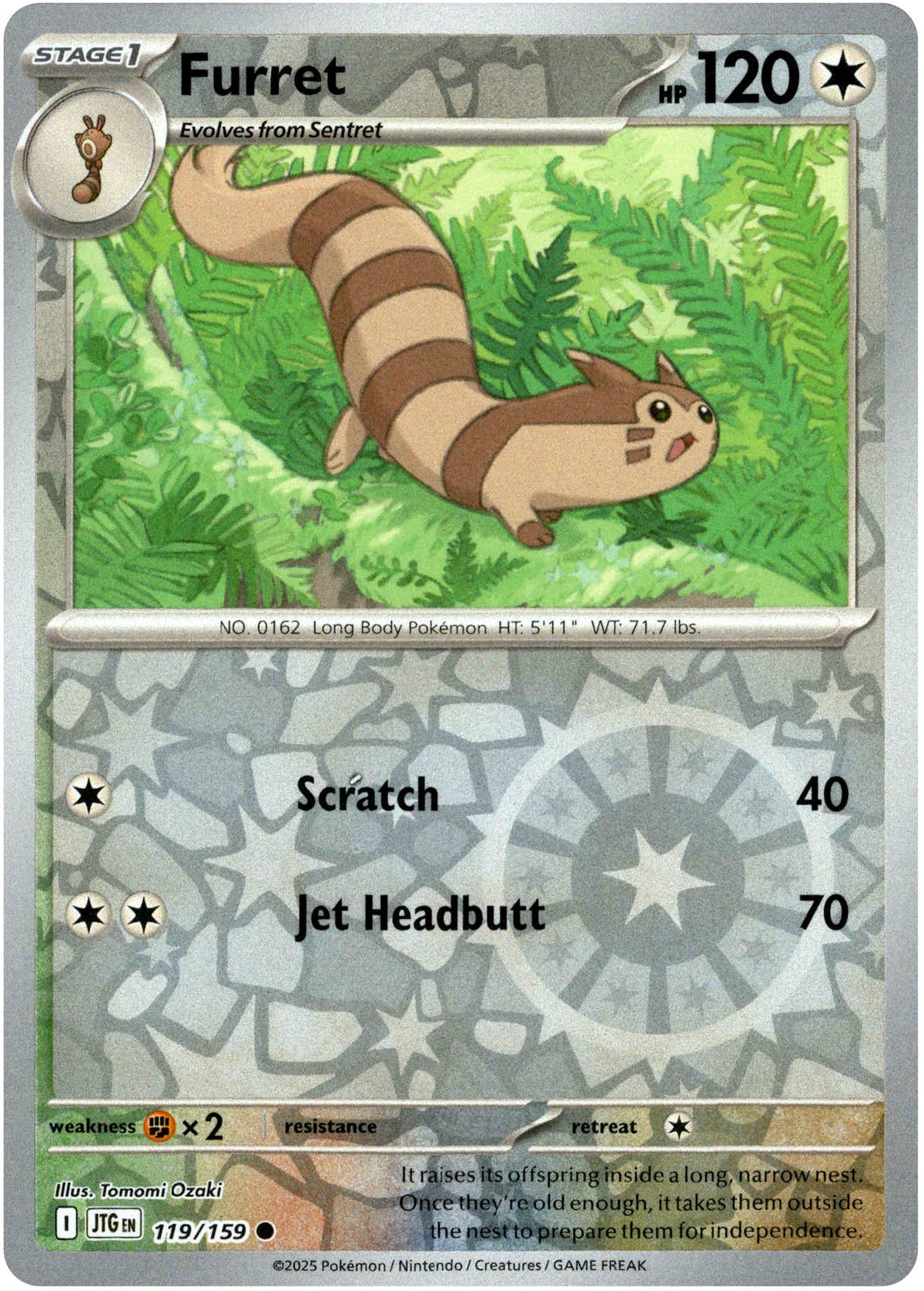 Furret 119/159 Scarlet and Violet Journey Together Reverse Holo Common ...
